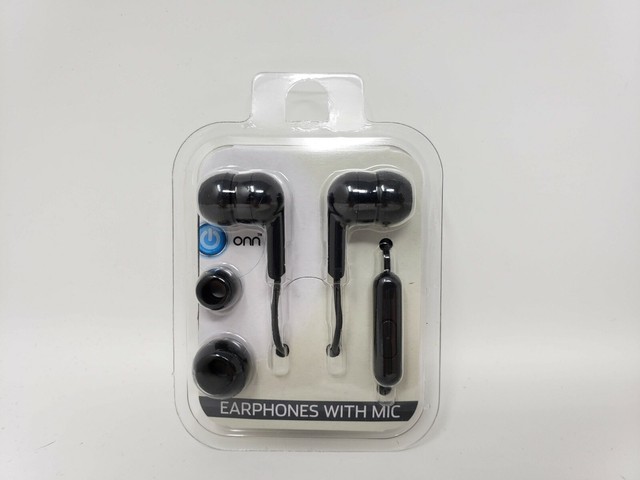 ONN Earphones With Microphone Earbuds Black for sale online | eBay