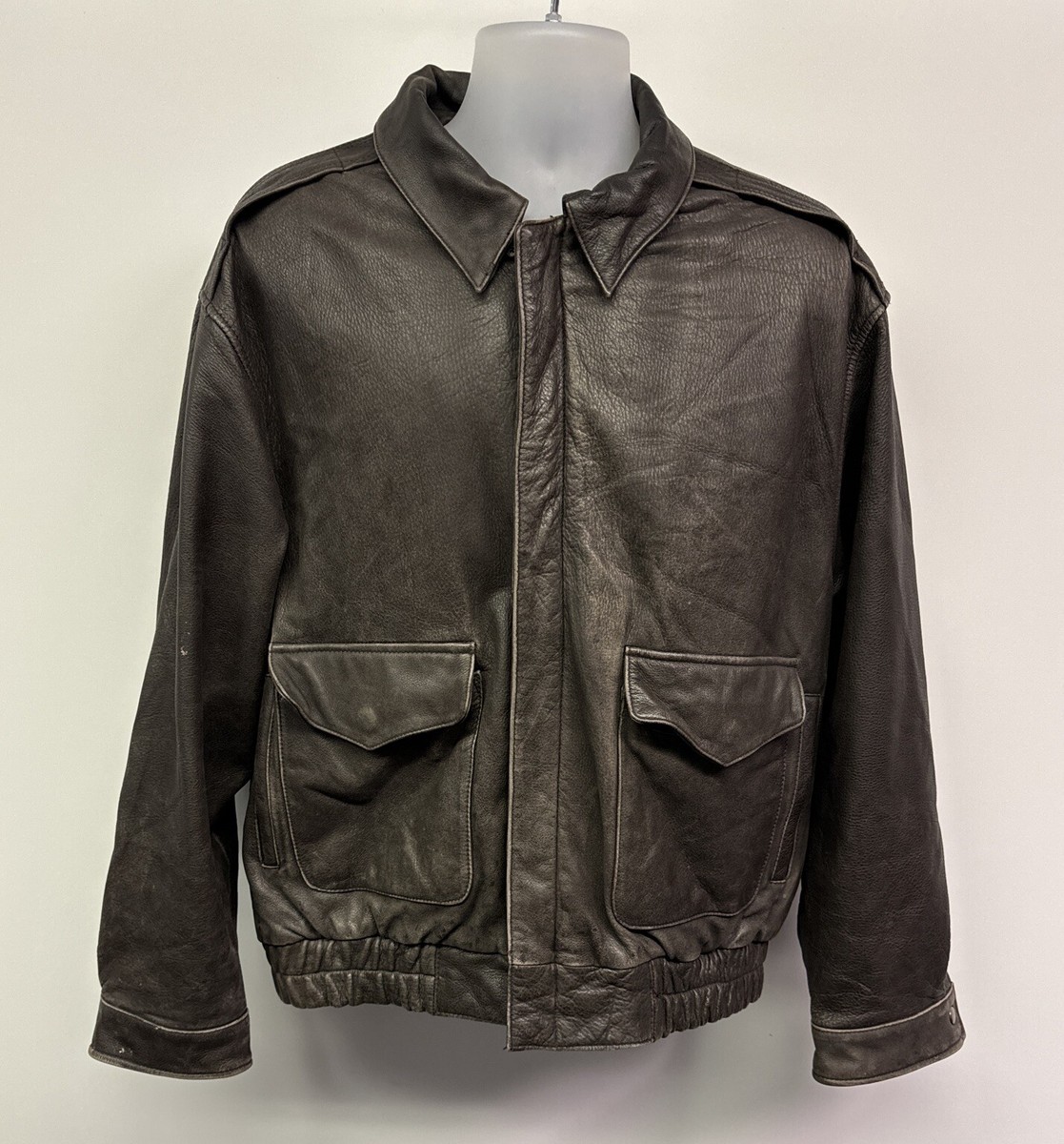 G3 Bomber G-III Flight Jacket Mens L Brown Leather Full Zip G3 Bomber G-III Flight Jacket Mens L Brown Leather Full Zip
