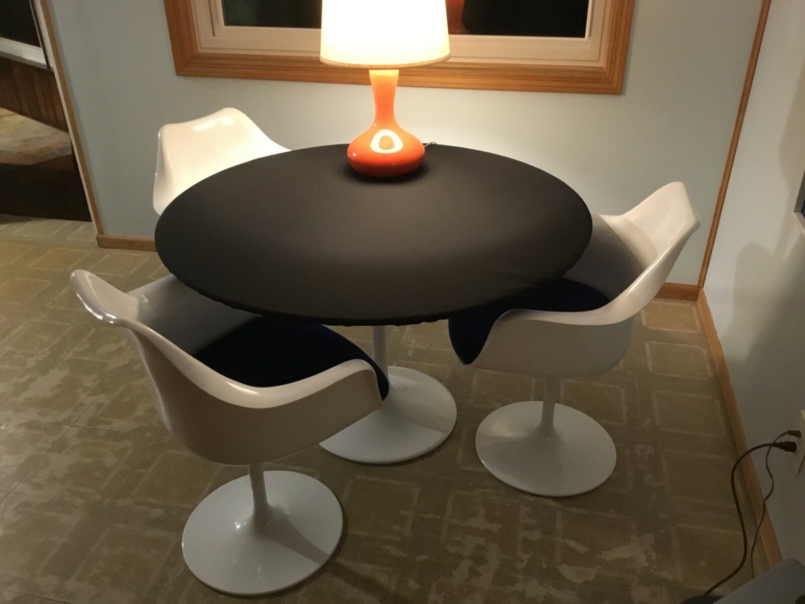 Round Poker table cover - Black felt - elastic edge Bridge mahjong game ...