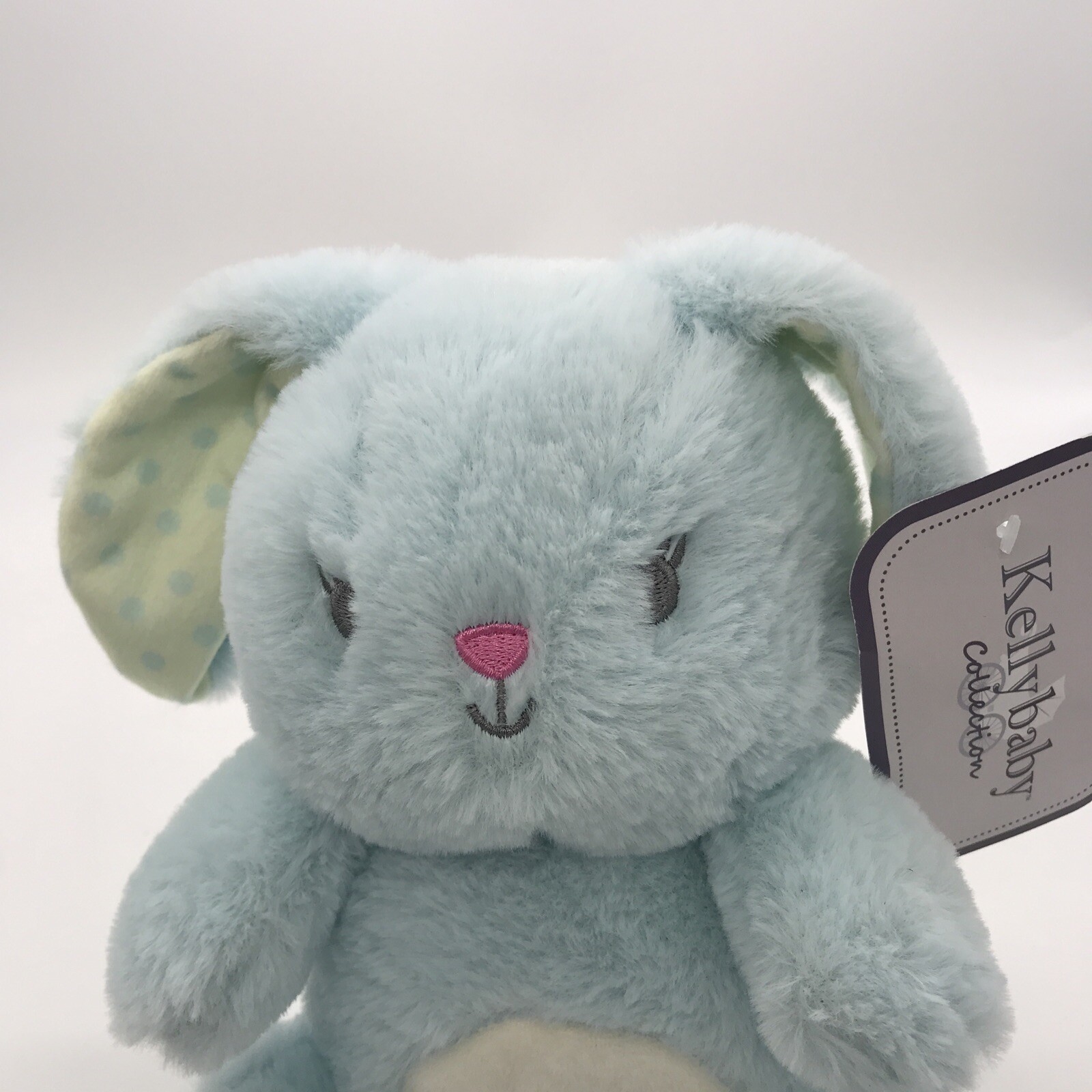 Kellytoy 7" Blue Bunny Rabbit Polka Dot Ears Baby Rattle 2020 Kellybaby ...