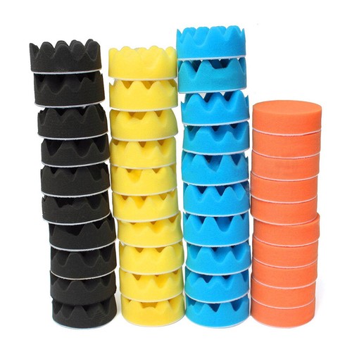 50Pcs 3" Polishing Waxing Buffing Pad Kit Sponge Foam for Car Polisher ...