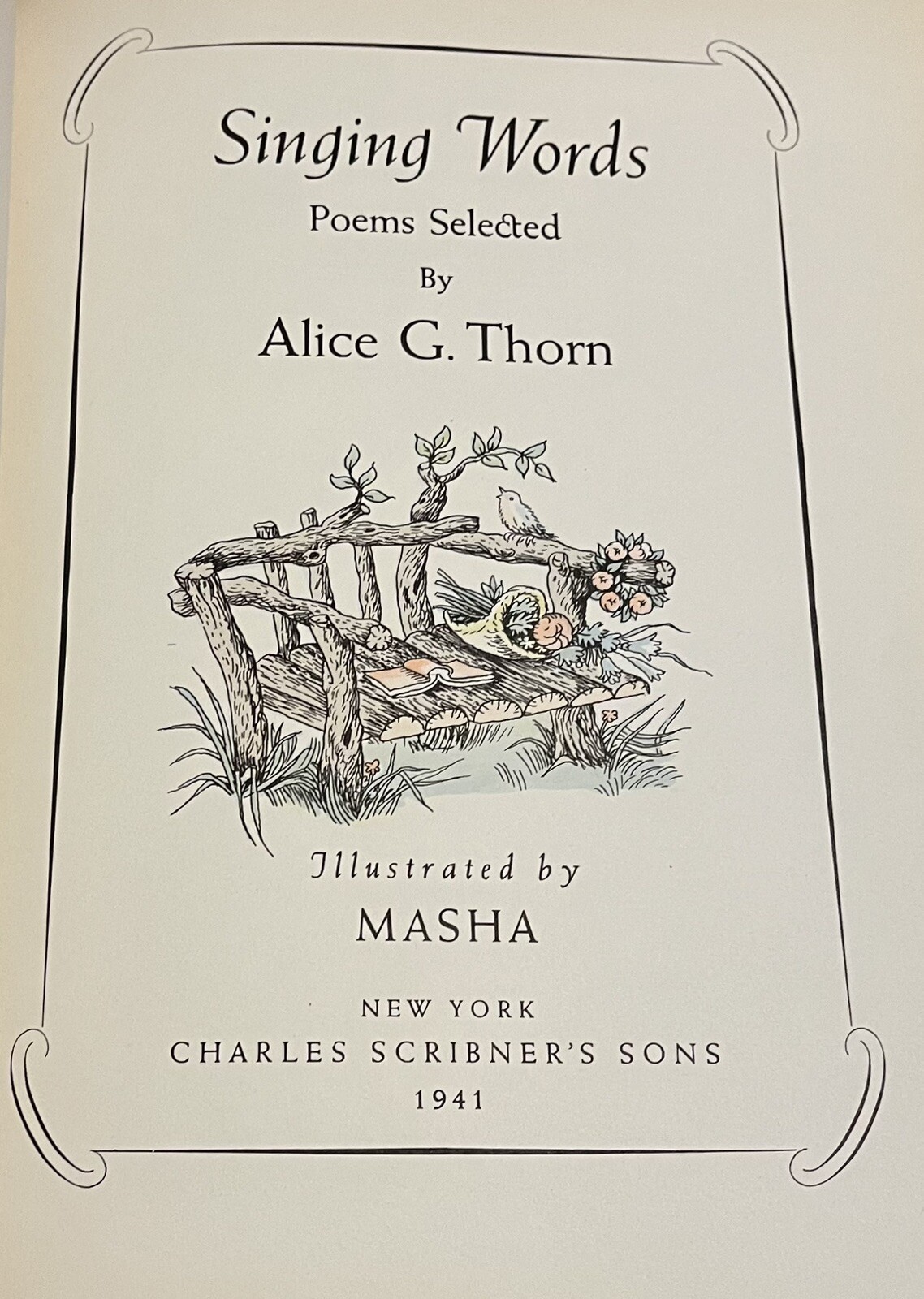 SINGING WORDS : poems selected by Alice Thorn : illus Masha : vintage ...