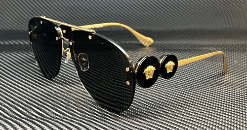 VERSACE VE2250 100287 Gold Dark Grey Women's 63 mm Sunglasses | eBay
