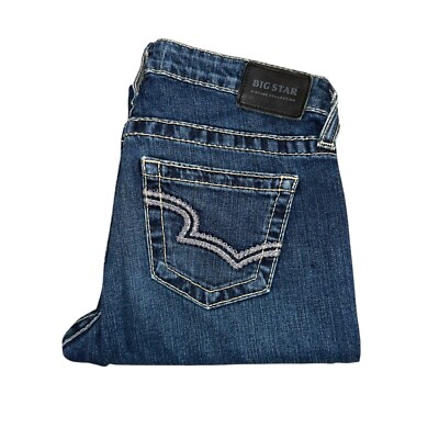 Big Star Remy Bootcut Jeans Womens 28 31 Medium Wash Embroidered Blue ...