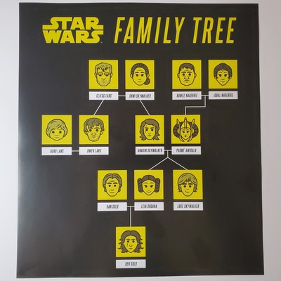 Star Wars Family Tree Poster Authentic Star Wars Anakin Luke Skywalker ...