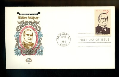 US FDC #2216//2219 / 2218f Farnam 1986 Chicago IL Presidents William ...