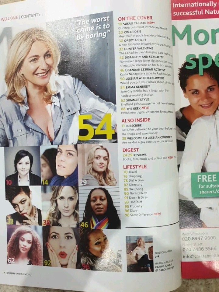 Diva Magazine June 2013 Emma Kennedy Susan Calman Sexual Personae ...