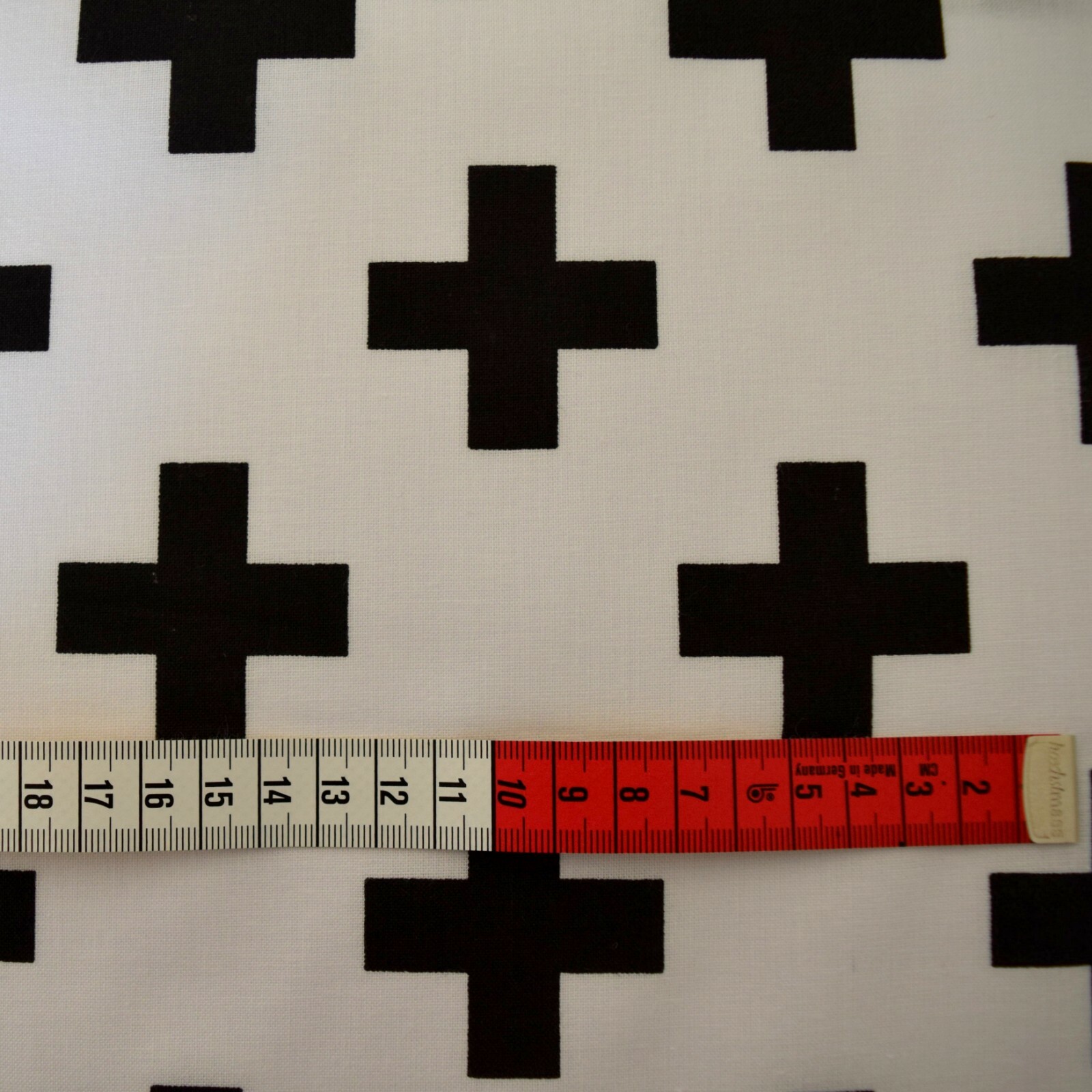 MONOCHROME COTTON FABRIC SLEEPY EYES, CROSS meter EX WIDE 160 CM 64 ...