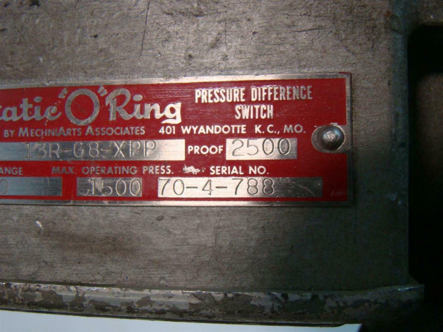 Static O Ring Pressure Difference Switch 5-50 Range 1500 70-4-788 13R ...