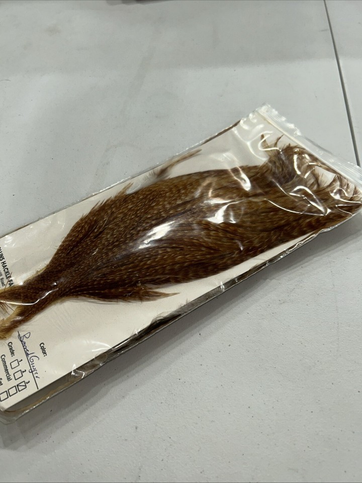 Collins Hackle Farm Rooster Cape Saddle Grade 3 Barred Ginger Fly Tying ...