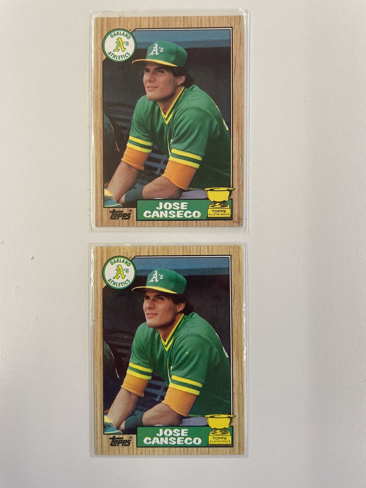 1987 Topps - #620 Jose Canseco Error Cards. Blue Dots to Left of face ...