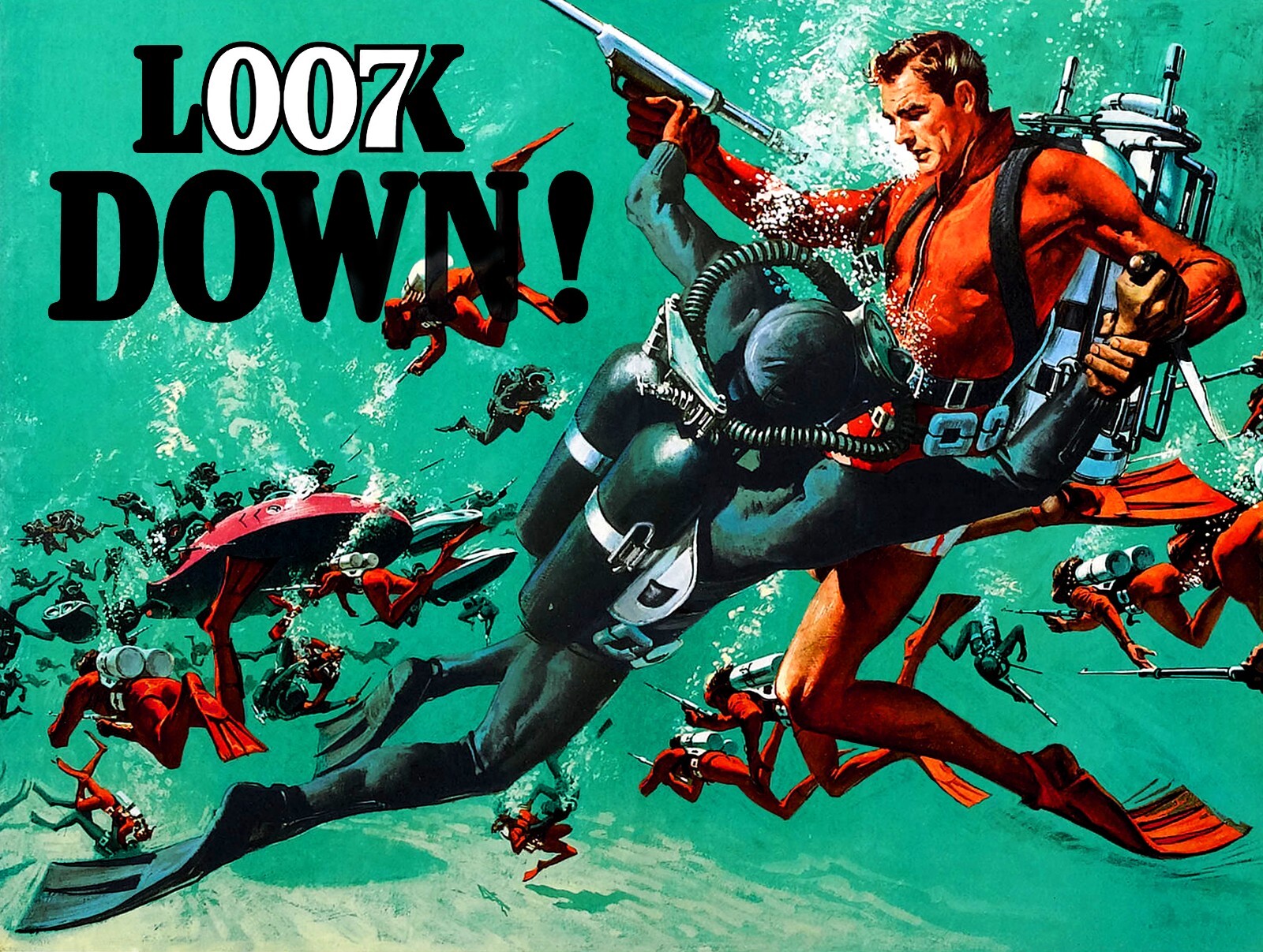 THUNDERBALL (1965) British Quad 30"x40" GREAT rare James Bond movie ...