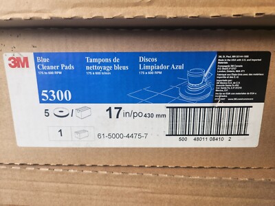 3M Cleaner Floor Pad 5300 17" Diameter Blue 5/Carton 08410 | eBay