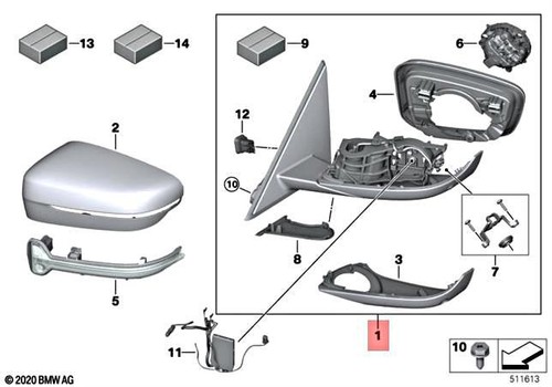 Genuine BMW M3 G20 318d 320d 320dX 320i Heated Outside Mirror Right ...