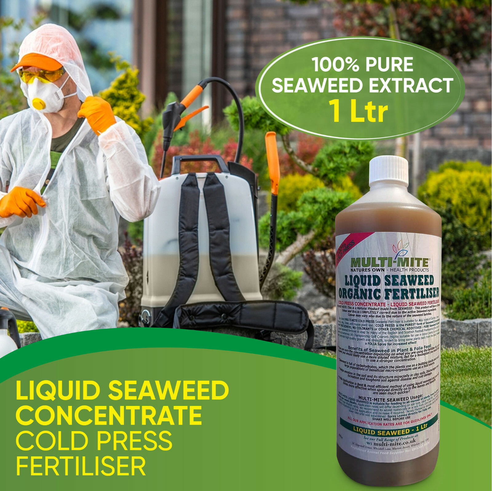 1ltr Organic Seaweed Liquid Concentrate MULTI MITE - ALL Plant FEED ...