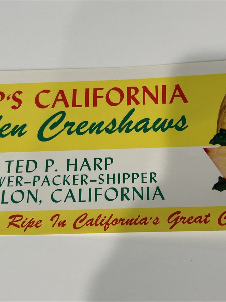 Rare Vintage Harp’s California Golden Crenshaws Escalon Central Valley ...