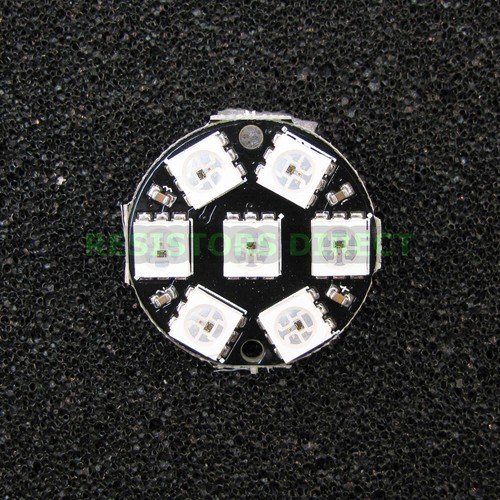 LED Circle Pixel 7 x WS2812B 5050 RGB Integrated Drivers Arduino 7 Bit ...