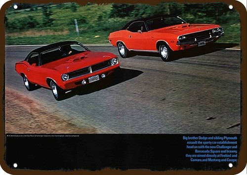 1970 PLYMOUTH HEMI CUDA vs. DODGE CHALLENGER Car DECORATIVE REPLICA ...