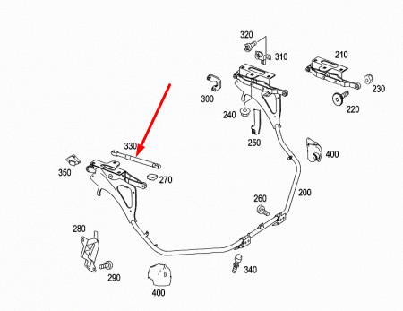 MB SLK R171 REAR TAILGATE BOOT LID RIGHT GAS STRUT A1717500036 NO DUTY ...