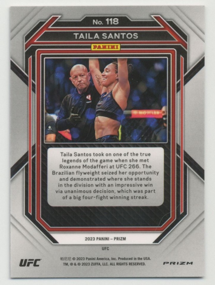 Taila Santos 2023 Panini Prizm UFC Ruby Wave Prizm #118 | eBay