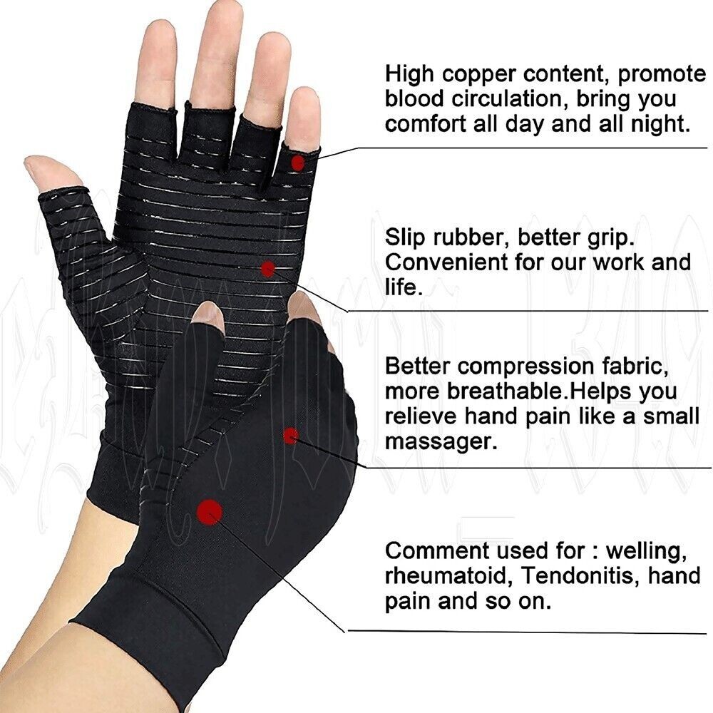 Arthritis Gloves Compression Joint Finger Pain Relief Hand Wrist ...