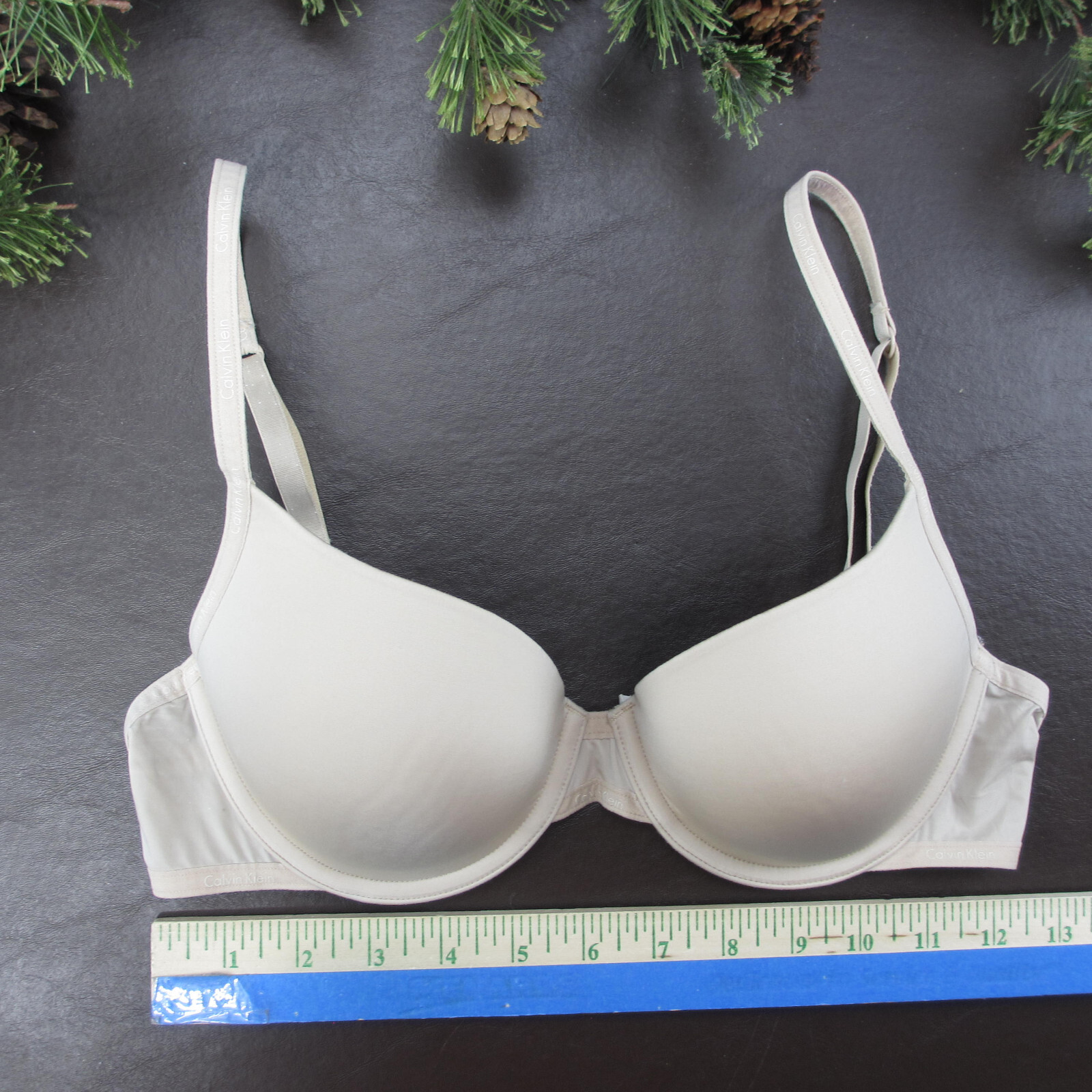 Calvin Klein Bra Size 34C Tan Padded Underwire Adjust… - Gem