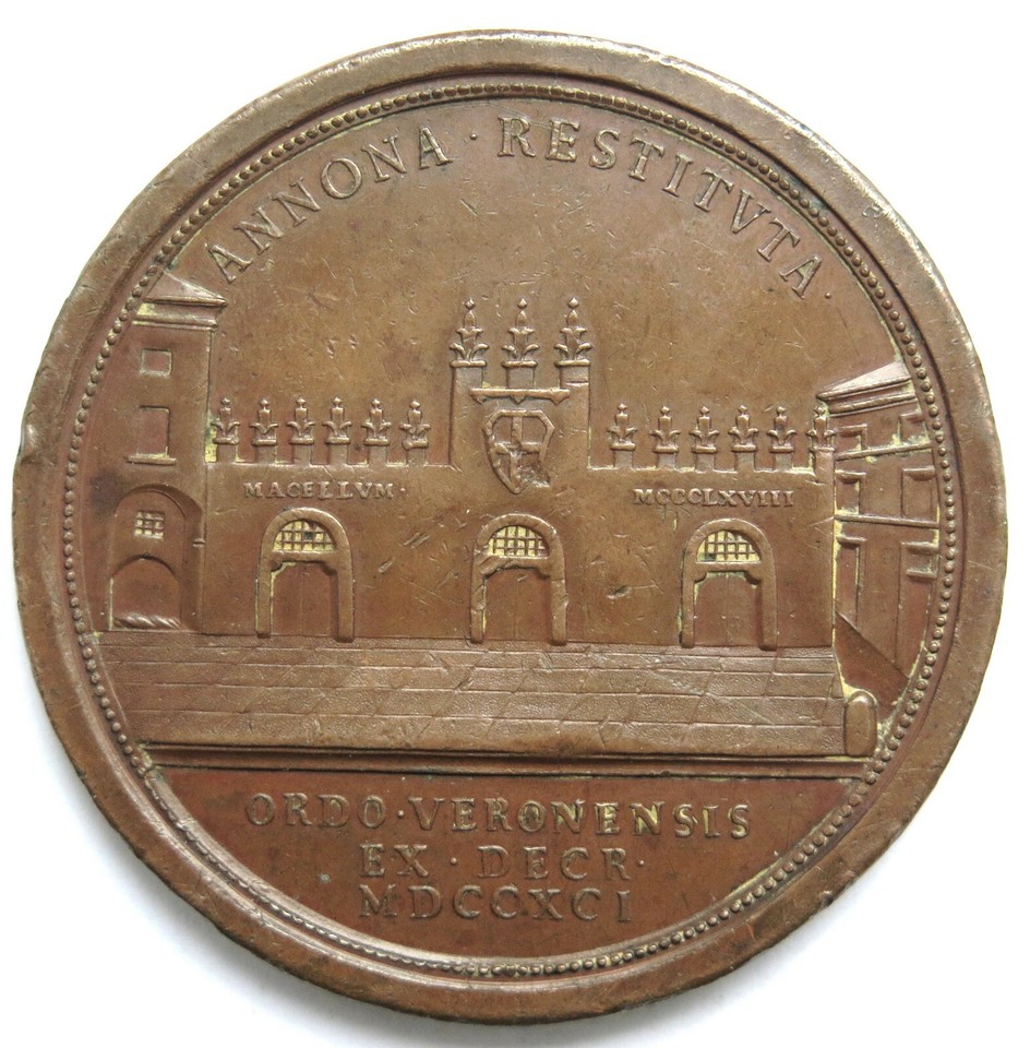 [R1985] Medal 1791 Verona, Almoro Pisani Reconstruction Slaughterhouse ...