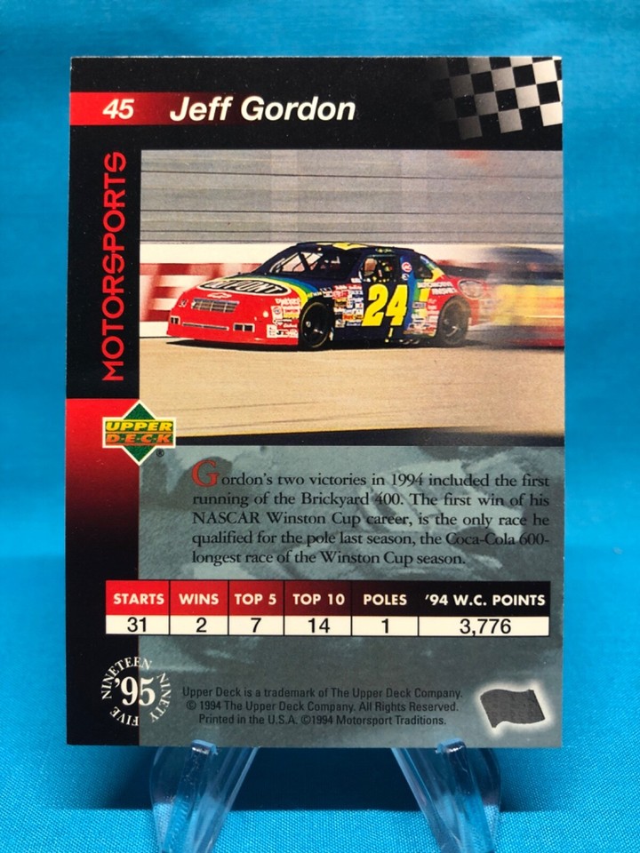 Jeff Gordon 1995 Upper Deck #45 NASCAR | eBay