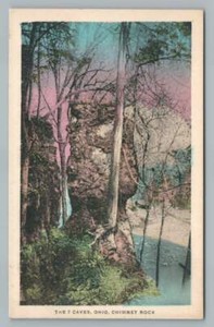 The 7 Caves Ohio "Chimney Rock" BAINBRIDGE OH Antique Hand Colored ...