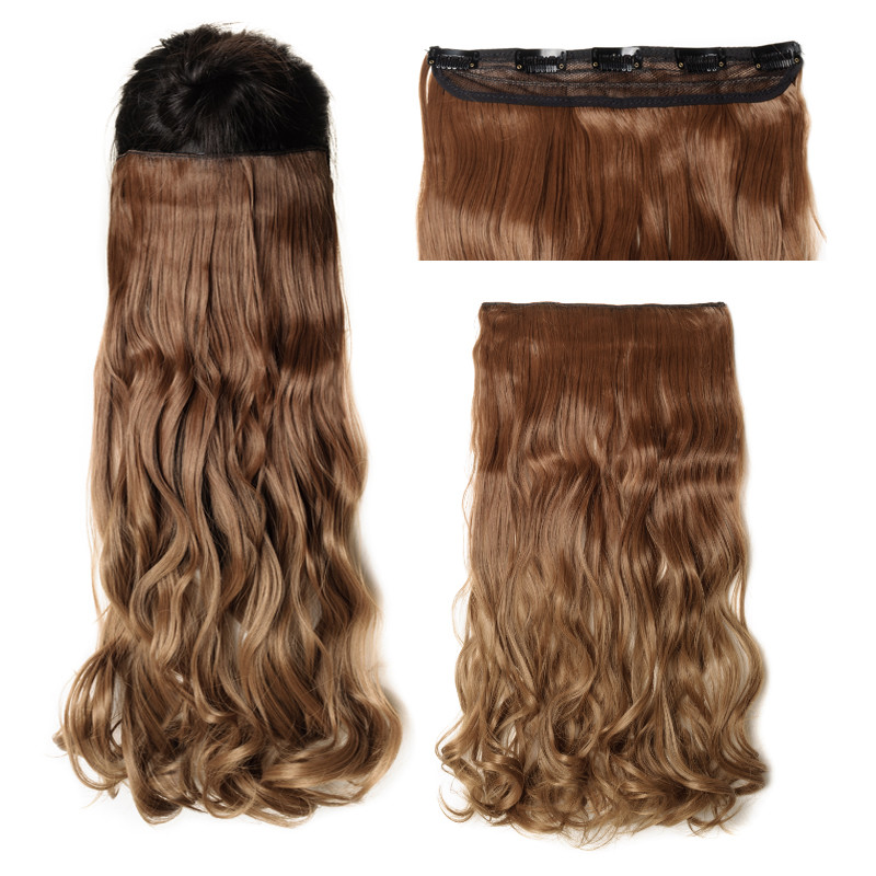 Extra Long 17-30" One Piece Clip In Hair Extensions Brown Blonde New As ...