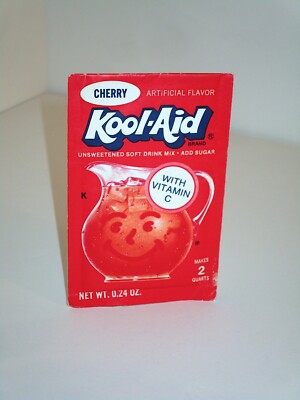 Vtg 1970's 80's Kool Aid CHERRY Flavored Soft Drink Mix Unopened ...