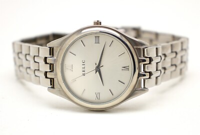 RELIC Silver Tone Analog Quartz Men's Watch PR6057 NEEDS Battery | eBay