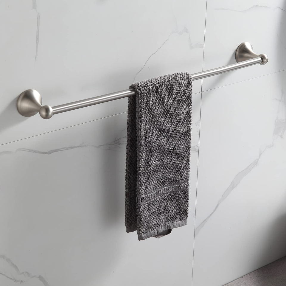 Bathroom Accessory Set, Brushed Nickel Adjustable Expandable Towel Bar ...