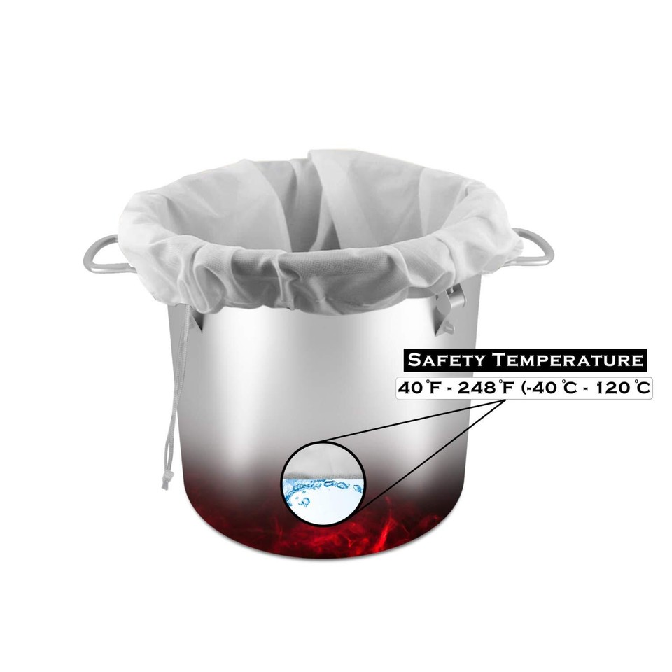 (8) Nylon Brew Bag Mesh Reusable Filter Home Brew Nylon Bucket Bags (22 ...