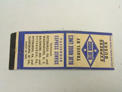 AG523 Matchbook Cover Blue Ridge Lines Express Buses Pittsburgh ...