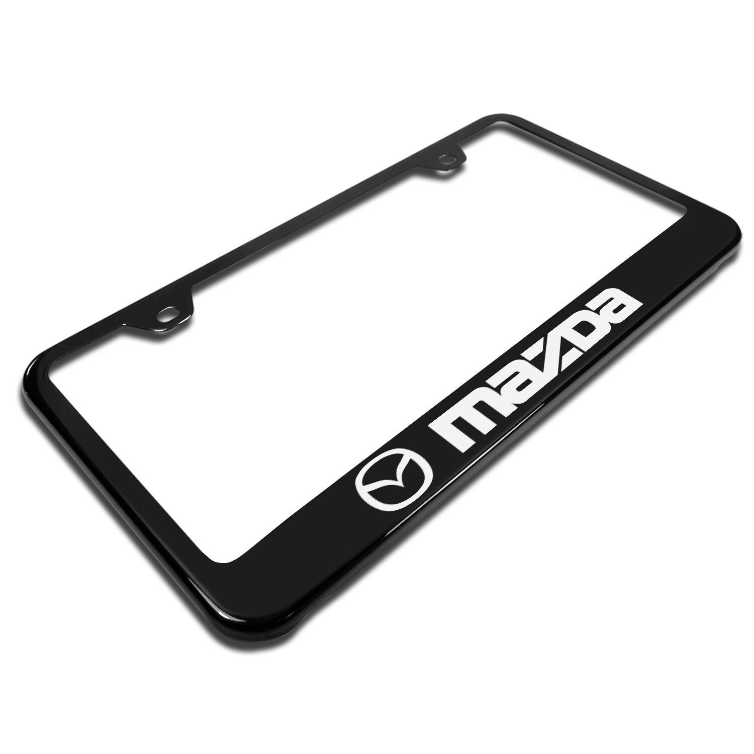 Mazda Logo Black Stainless Steel Gloss Finish License Plate Frame | eBay