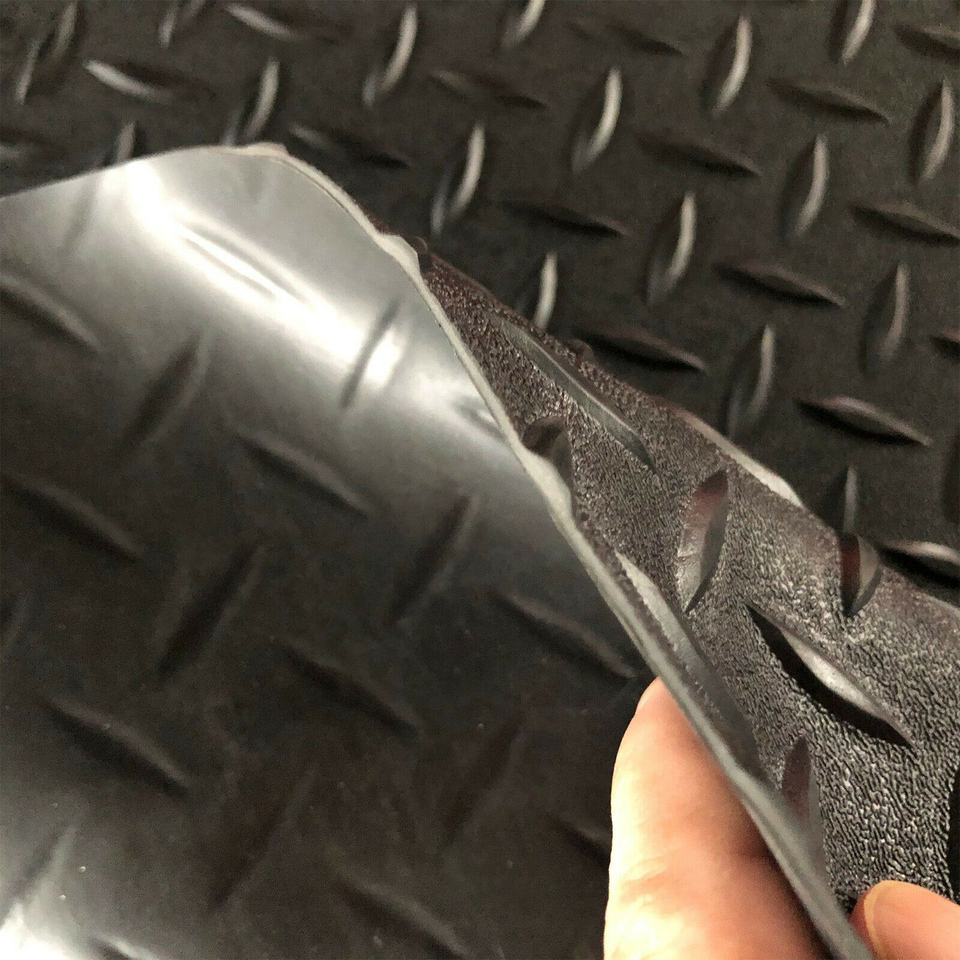Black Garage Gym Floor Mat Roll PVC Vinyl Cart Truck Flooring Protector ...