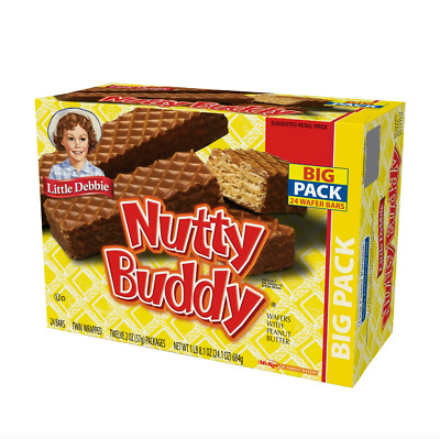 Little Debbie Big Pack Nutty Buddy Wafer Bars, 12 Wraps, 24 Cookies Per ...