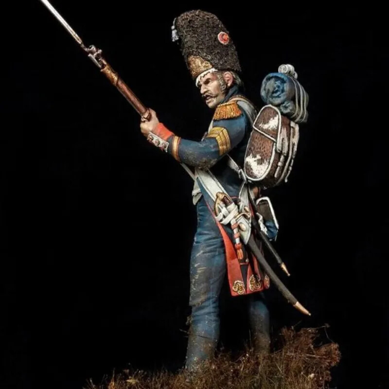 1/24 Resin Figure Model Kit 75mm Ancient French Grenadier Miniature ...