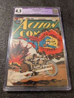 ACTION COMICS #66 (DC 1943) Burnley WWII CGC 4.5 (Purple Label) | eBay