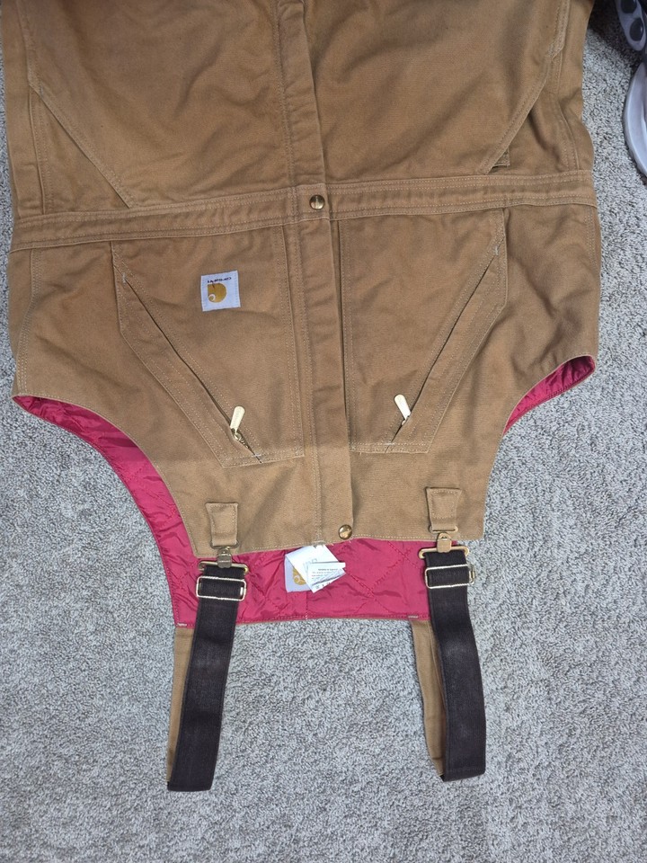 Carhartt Insulated Duck Bib Overalls Brown 42x30 RN#14806 Double Knee ...