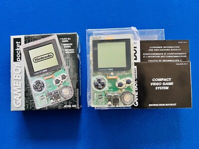 Nintendo Gameboy POCKET CLEAR Box Manual Inserts CIB Complete Nr-MINT ...