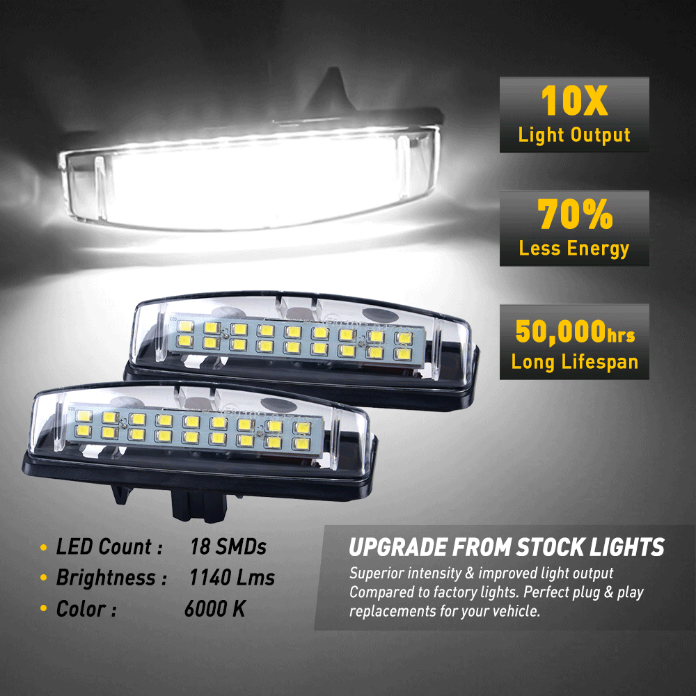 LED License Plate Light Lamp For Toyota Camry 2002-2011 Lexus RX330 ...