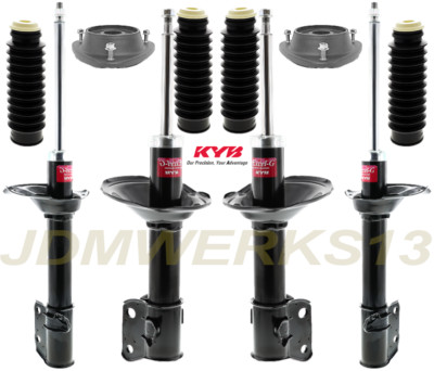 KYB 4 SHOCKS BOOTS & REAR SHOCK MOUNTS KIT for BMW E32 735i 90-92 740i ...