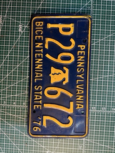 VINTAGE PENNSYLVANIA LICENSE PLATE-1976 PA. BICENTENNIAL STATE | eBay