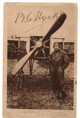 ~1913 autographed photo post card B. G. Hucks early aviator pilot ...
