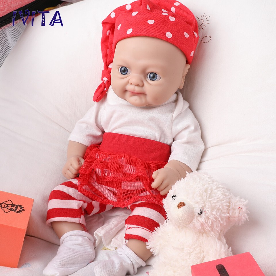 IVITA 12 to 20 inch Blue Eyes Girl Baby Lifelike Full Silicone Reborn ...