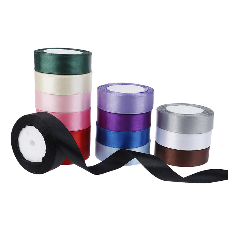 22M/Roll 2.5CM Silk Satin Ribbons for Crafts Gift Wrap Party Wedding ...