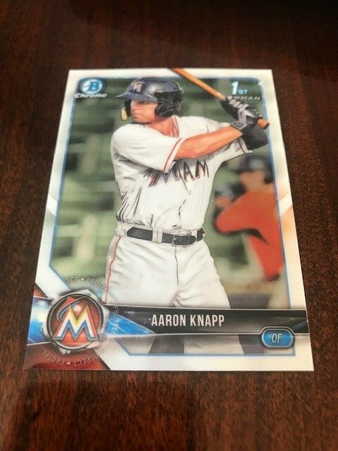 2018 BOWMAN CHROME 1ST CARD RC AARON KNAPP MIAMI MARLINS - C5602-1 | eBay