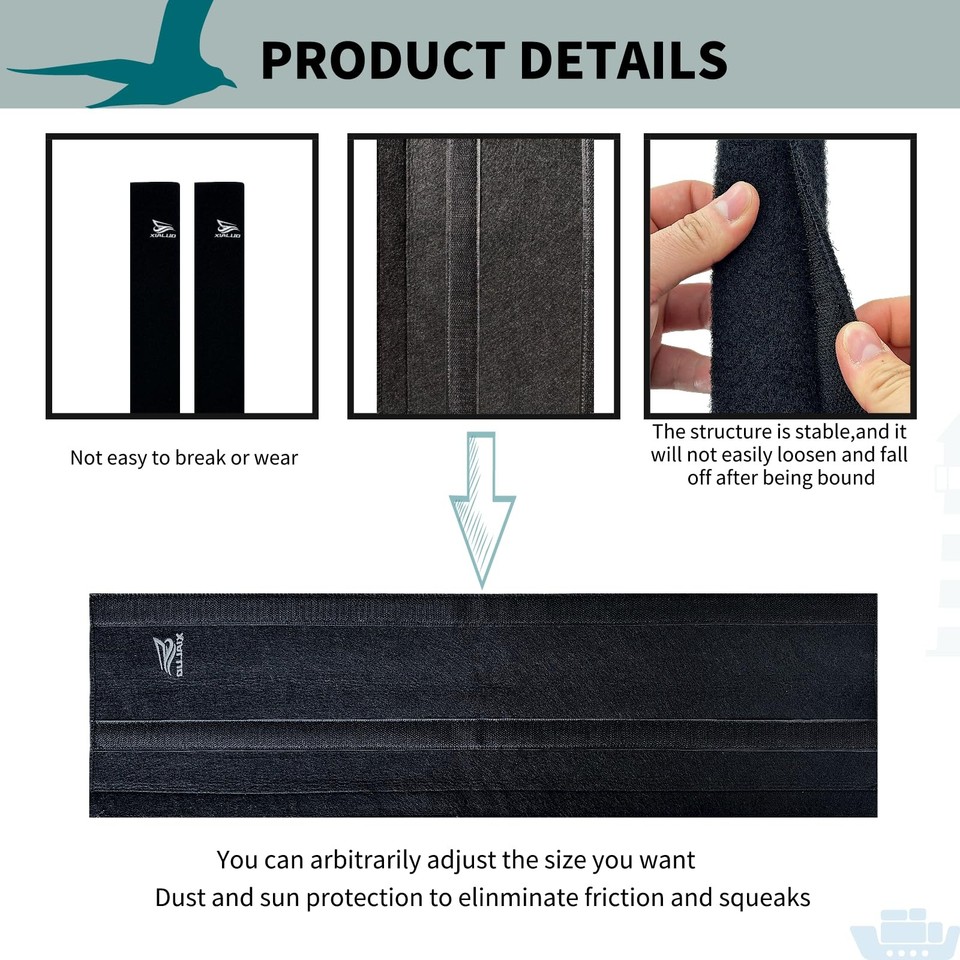 Dock Line Chafe Guard 4PCS 24in Removable Rope Protector Boat Prevent ...